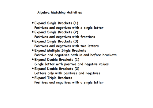 Algebra - Expanding single, double and triple brackets matching ...