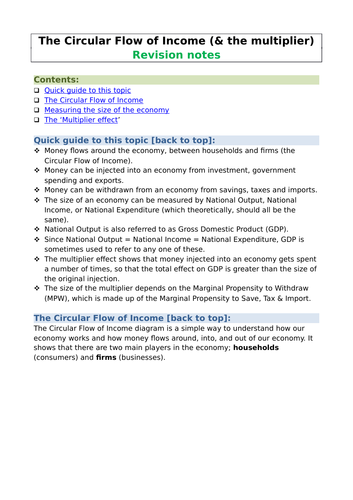 A/AS Level Economics (Macro) - Circular Flow of Income and the ...