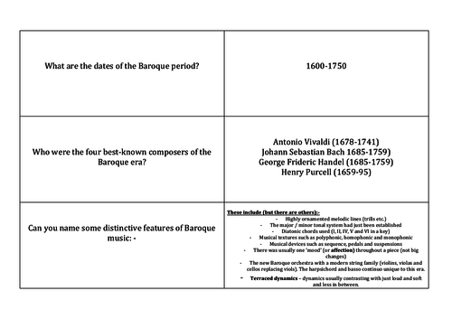Edexcel GCSE Music Bach Brandenburg Concerto No. 5 (III) Flashcards ...