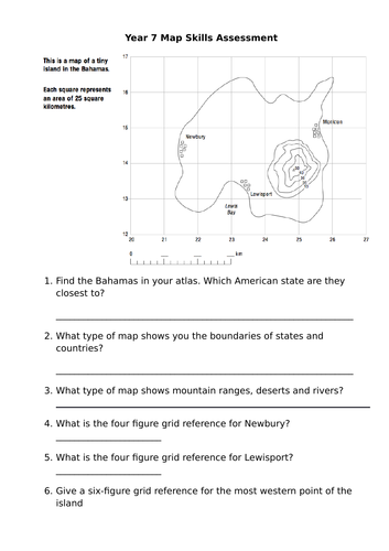 Year 7 Map Skills - L10 - Assessment | Teaching Resources