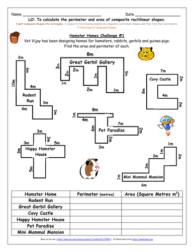 Perimeter Area & Volume Y6 KS2 Differentiated Mastery Challenges ...