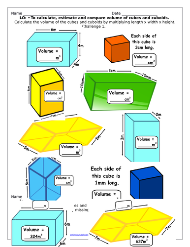 Perimeter Area & Volume Y6 KS2 Differentiated Mastery Challenges ...