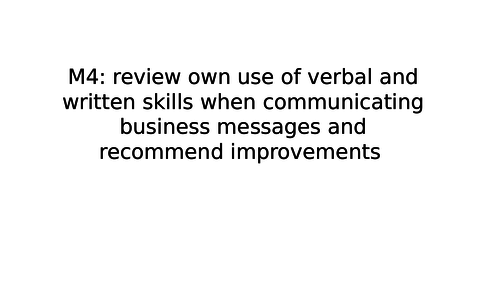 Ctec Level 3 Business Unit 4 M4 Teaching Resources