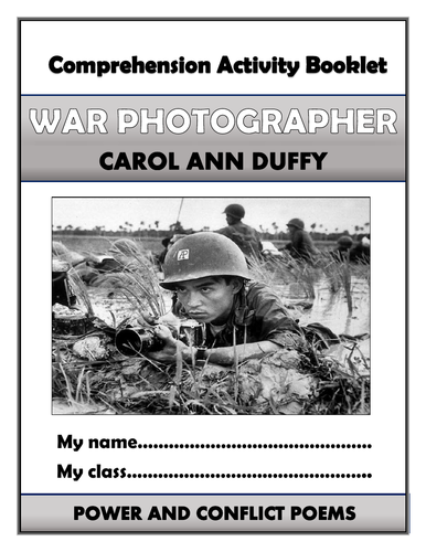 War Photographer Comprehension Activities Booklet! | Teaching Resources