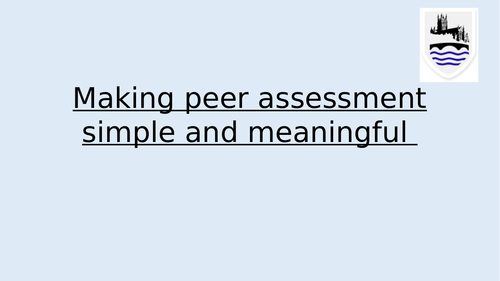 CPD Peer assessment and written feedback | Teaching Resources