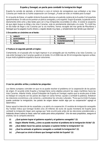 A Level Spanish Immigration / la inmigración: 20 Resources on ...