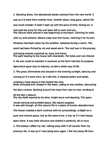Descriptive writing SOW - Abandoned places | Teaching Resources