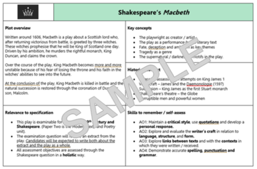 GCSE 9-1 Macbeth AQA Scheme of Work / Learning | Teaching Resources GCSE 9-1 Macbeth AQA Scheme of Work / Learning | Teaching Resources