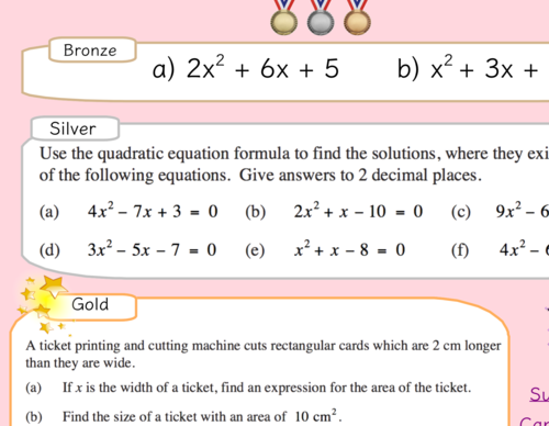 Solving Quadratic Equations Factorising Formula And Completing The