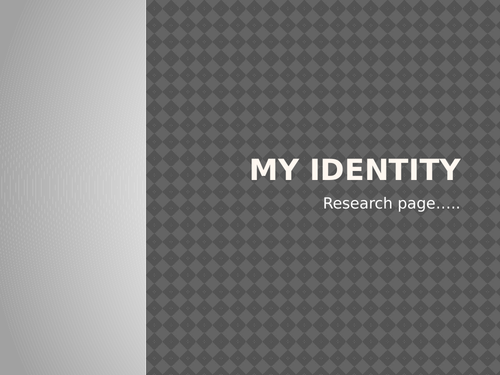 My identity page | Teaching Resources