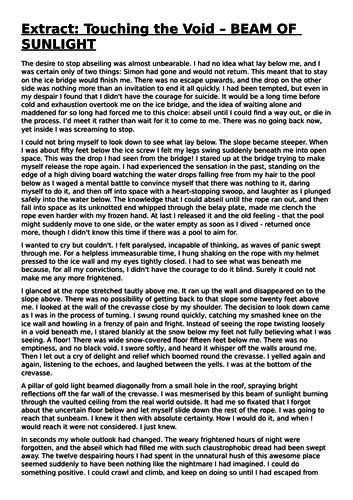 Touching the Void Paper 2 Question 4 'THINK and FEEL' - EDUQAS GCSE ...