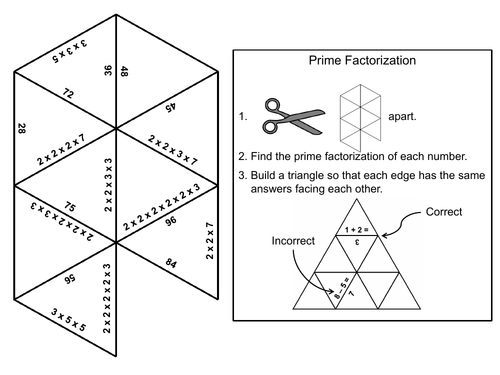 Prime Factorization Game: Math Tarsia Puzzle | Teaching Resources