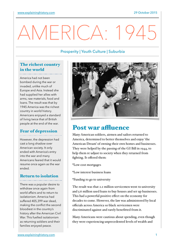 America in 1945 | Teaching Resources