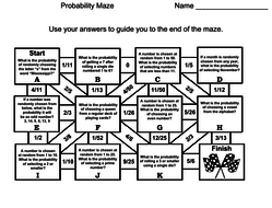 Probability Activity: Math Maze | Teaching Resources