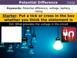 Potential Difference | Teaching Resources