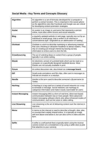 Social Media | Teaching Resources