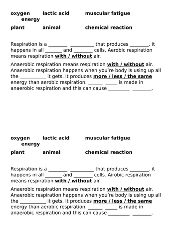 Aerobic Respiration lesson and resources - New GCSE | Teaching Resources