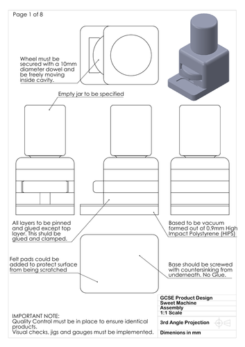 Sweet dispenser project - Design & Technology | Teaching Resources