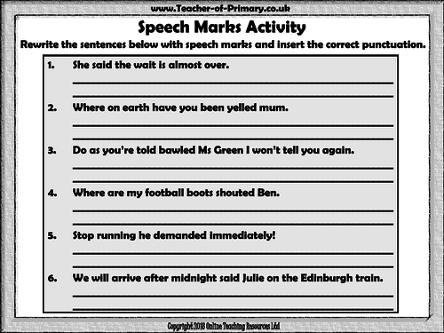 Punctuating Speech | Teaching Resources