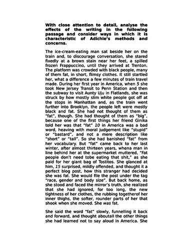 Adichie's 'Americanah!' - Lesson 2, chapters 3-7 | Teaching Resources