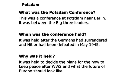 Comparing Yalta and Potsdam | Teaching Resources