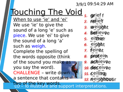 Touching The Void | Teaching Resources