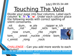 Touching The Void | Teaching Resources