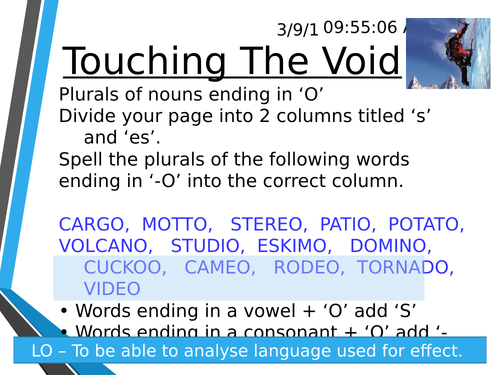 Touching The Void | Teaching Resources