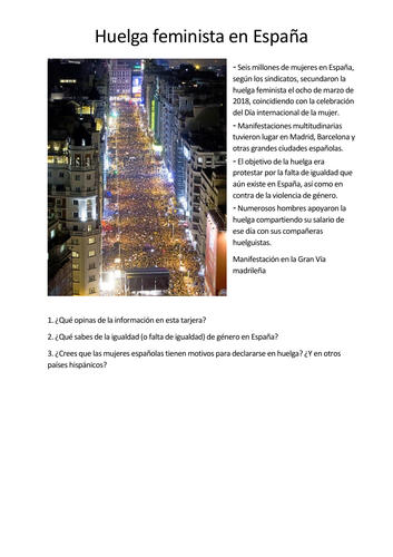 Spanish A Level: reading and writing activities. | Teaching Resources