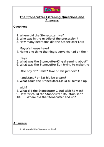 Listening Story + Questions: The Stonecutter (Japanese Folktale ...