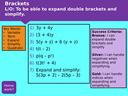 Expanding Double Brackets | Teaching Resources