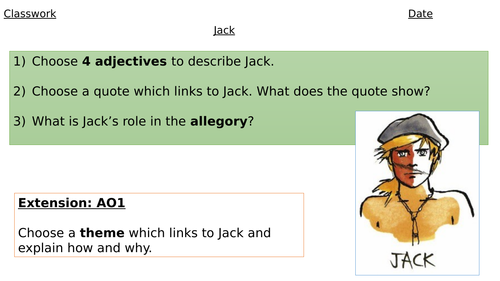 LOTF Jack | Teaching Resources