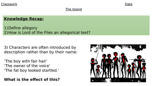 LOTF The Island | Teaching Resources
