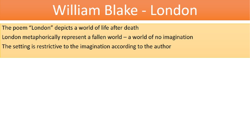 William Blake - London | Teaching Resources