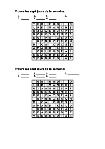 KS2 French Days of the week game | Teaching Resources