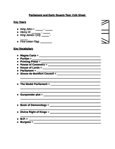 English Civil War Revision Crib sheets | Teaching Resources