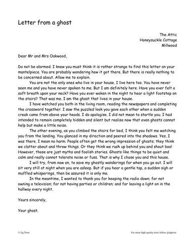 Halloween - Formal Letter from a Ghost | Teaching Resources