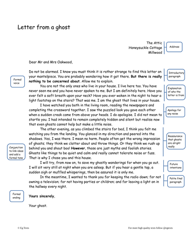 Halloween - Formal Letter from a Ghost | Teaching Resources