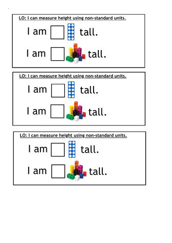 Measure year 1 AA and MAT length height and distance | Teaching Resources