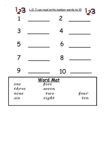 Writing number words , teen numbers,11-20 numbers 1-10 cursive ...