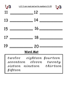 Writing number words , teen numbers,11-20 numbers 1-10 cursive ...