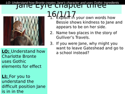 KS3 Jane Eyre chapters 3-6 activities | Teaching Resources