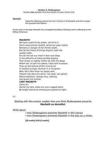 GCSE Macbeth Second Half - AQA Literature Paper 1 | Teaching Resources