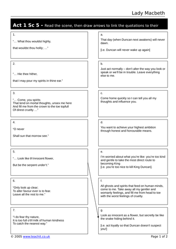 GCSE Macbeth 1st half - AQA Literature Paper 1 | Teaching Resources