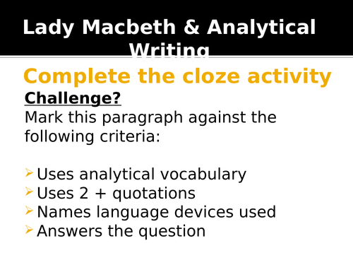 GCSE Macbeth 1st half - AQA Literature Paper 1 | Teaching Resources