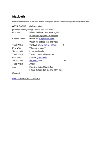 GCSE Macbeth 1st half - AQA Literature Paper 1 | Teaching Resources