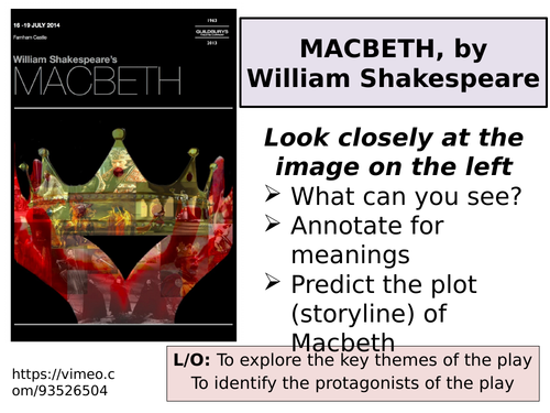 GCSE Macbeth 1st half - AQA Literature Paper 1 | Teaching Resources
