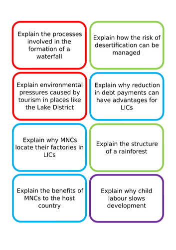 Geography revision for 'EXPLAIN' command word | Teaching Resources