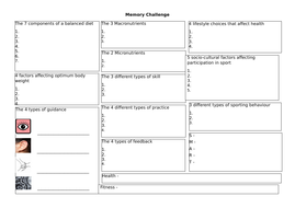 Memory Recall Challenge | Teaching Resources
