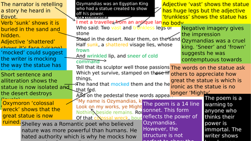 WJEC Eduqas poetry annotations for all 18 GCSE poems plus REVISION ...